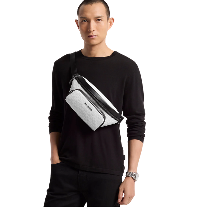 Michael Kors Cooper Logo Belt Bag Bright White